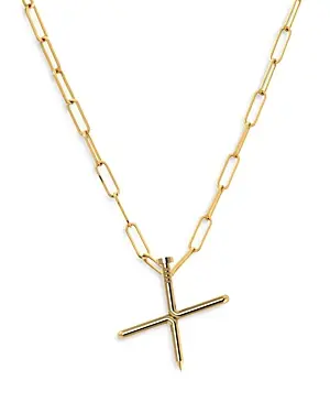 ZOE LEV Zoe Lev 14k Yellow Gold Nail Initial Pendant Necklace X/gold