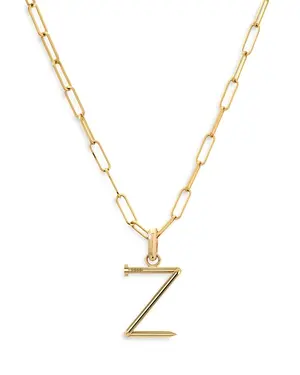 ZOE LEV Zoe Lev 14k Yellow Gold Nail Initial Pendant Necklace Z/gold