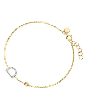 ZOE LEV Zoe Lev 14k Yellow Gold Diamond Initial & Bezel Bracelet D/gold