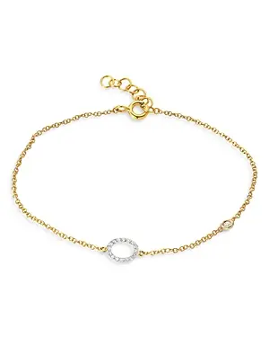 ZOE LEV Zoe Lev 14k Yellow Gold Diamond Initial & Bezel Bracelet O/gold