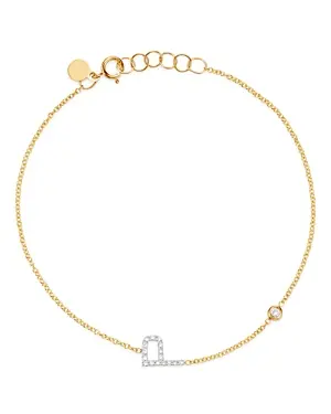 ZOE LEV Zoe Lev 14k Yellow Gold Diamond Initial & Bezel Bracelet P/gold