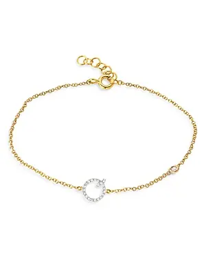 ZOE LEV Zoe Lev 14k Yellow Gold Diamond Initial & Bezel Bracelet Q/gold