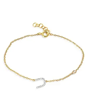 ZOE LEV Zoe Lev 14k Yellow Gold Diamond Initial & Bezel Bracelet U/gold