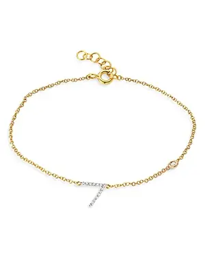 ZOE LEV Zoe Lev 14k Yellow Gold Diamond Initial & Bezel Bracelet V/gold
