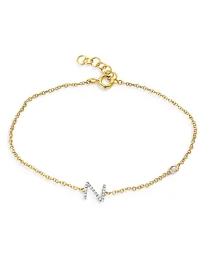 ZOE LEV Zoe Lev 14k Yellow Gold Diamond Initial & Bezel Bracelet Z/gold