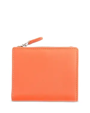 ROYCE NEW YORK Rfid Blocking Leather Wallet - Orange/navy Blue