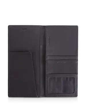 ROYCE NEW YORK Leather Rfid-blocking Travel Document Organizer - Black