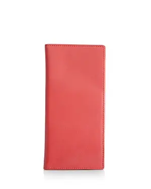ROYCE NEW YORK Leather Rfid-blocking Travel Document Organizer Red
