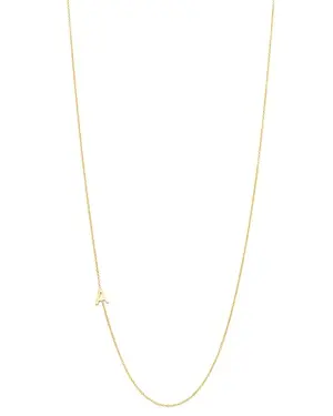 ZOE LEV 14k Yellow Gold Asymmetrical Initial Pendant Necklace - A/gold