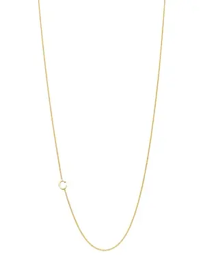 ZOE LEV Zoe Lev 14k Yellow Gold Asymmetrical Initial Pendant Necklace C/gold