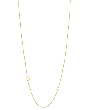 ZOE LEV 14k Yellow Gold Asymmetrical Initial Pendant Necklace - D/gold