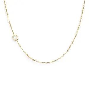 ZOE LEV Zoe Lev 14k Yellow Gold Asymmetrical Initial Pendant Necklace O/gold