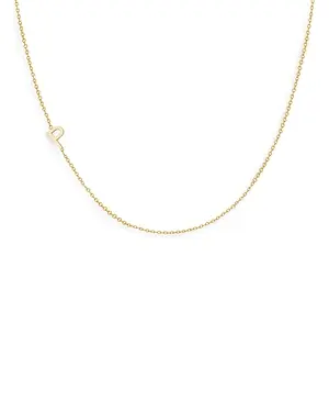 ZOE LEV 14k Yellow Gold Asymmetrical Initial Pendant Necklace - P/gold
