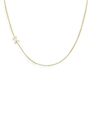 ZOE LEV Zoe Lev 14k Yellow Gold Asymmetrical Initial Pendant Necklace X/gold