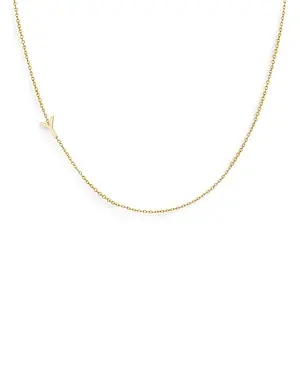 ZOE LEV Zoe Lev 14k Yellow Gold Asymmetrical Initial Pendant Necklace Y/gold