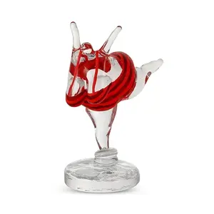 KOSTA BODA Happiness Glass Sculpture - Red
