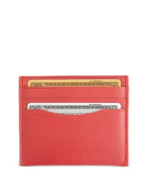 ROYCE NEW YORK Rfid Blocking Minimalist Leather Wallet - Red