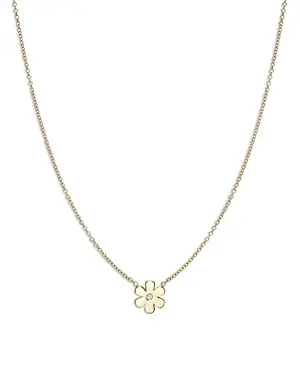 ZOE LEV 14k Yellow Diamond Flower Pendant Necklace - Gold