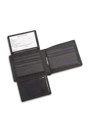 ROYCE NEW YORK Leather Rfid-blocking Slim Bifold Wallet - Black