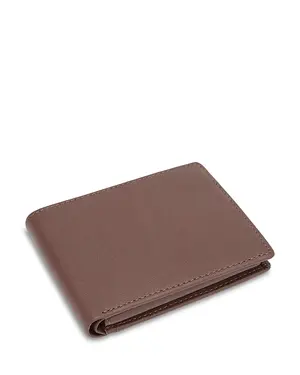 ROYCE NEW YORK Leather Rfid-blocking Slim Bifold Wallet Brown