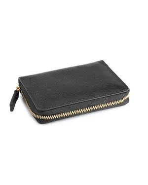 ROYCE NEW YORK Leather Zip-around Card Case