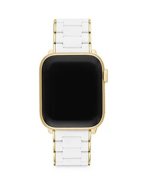 Michele Michele Apple Watch Silicone Wrapped Interchangeable Bracelet White/gold