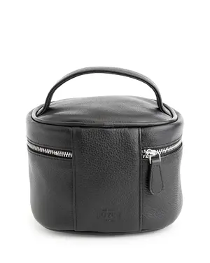 ROYCE NEW YORK Compact Leather Cosmetic Bag