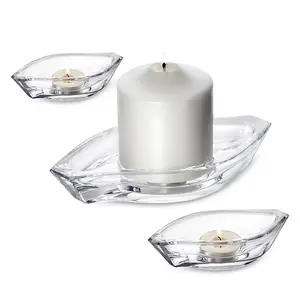 ORREFORS Wave 3 Piece Votive Set - Clear