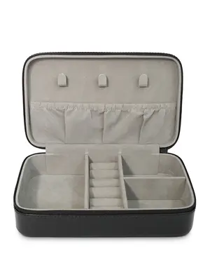 ROYCE NEW YORK Zippered Travel Jewelry Case - Black