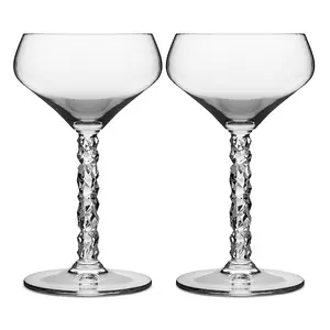 ORREFORS Carat Coupe Glass, Set Of 2 - Clear