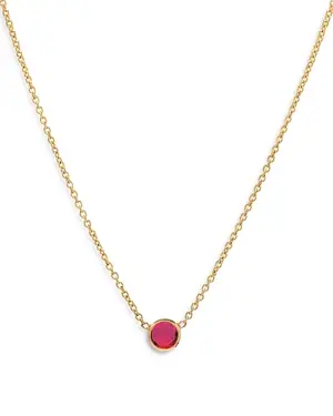 ZOE LEV 14k Yellow Gold Solitaire Pendant Necklace - Ruby