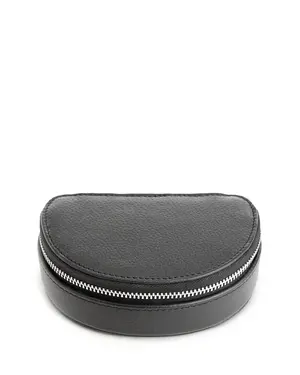 ROYCE NEW YORK Compact Leather Jewelry Case - Black