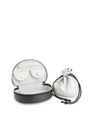 ROYCE NEW YORK Compact Leather Jewelry Case
