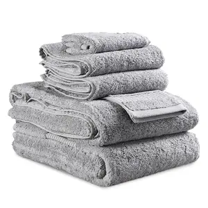 DELILAH HOME Organic Cotton Towels, Set Of 6 - Light Gray