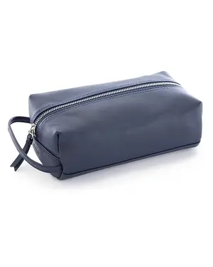 ROYCE NEW YORK Leather Compact Toiletry Travel Bag Blue