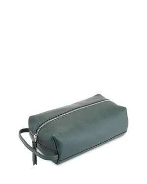 ROYCE NEW YORK Leather Compact Toiletry Travel Bag - Dark Green