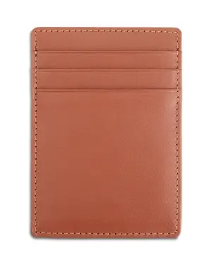 ROYCE NEW YORK Leather Magnetic Money Clip Wallet - Tan