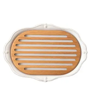 JULISKA Berry And Thread Challah Board - Whitewash
