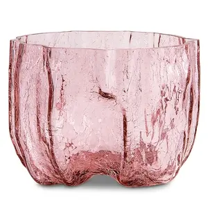 KOSTA BODA Crackle Low Vase - Pink