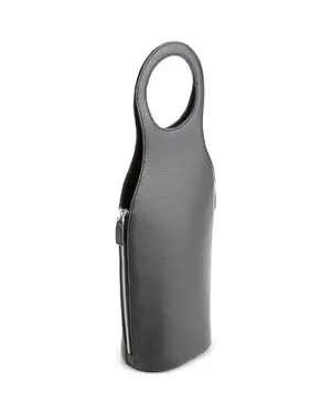 ROYCE NEW YORK Wine Champagne Leather Travel Tote - Black