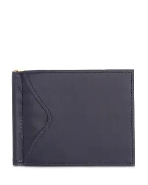 ROYCE NEW YORK Leather Rfid-blocking Money Clip Wallet Blue