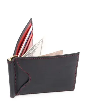 ROYCE NEW YORK Leather Rfid-blocking Money Clip Wallet - Red