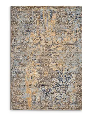 NOURISON HOME Majestic Mst01 Area Rug, 5'6 X 8 - Beige Blue