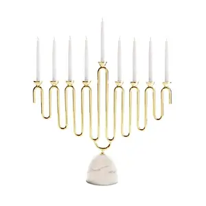 ANNA NEW YORK Judaica Menorah - Gold/carrara