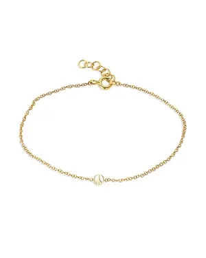 ZOE LEV 14k Yellow Peace Sign Chain Link Bracelet - Gold