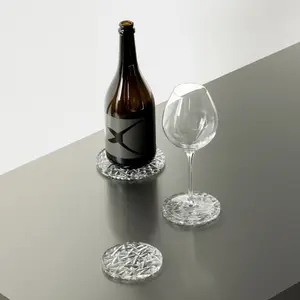ORREFORS Carat Crystal Coaster, Set Of 2