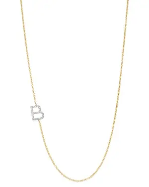 ZOE LEV 14k Yellow Gold Diamond Initial Necklace - B/gold