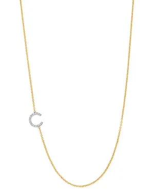 ZOE LEV 14k Yellow Gold Diamond Initial Necklace - C/gold