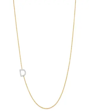 ZOE LEV 14k Yellow Gold Diamond Initial Necklace - D/gold