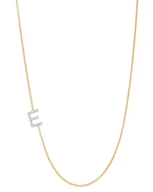 ZOE LEV 14k Yellow Gold Diamond Initial Necklace - E/gold
